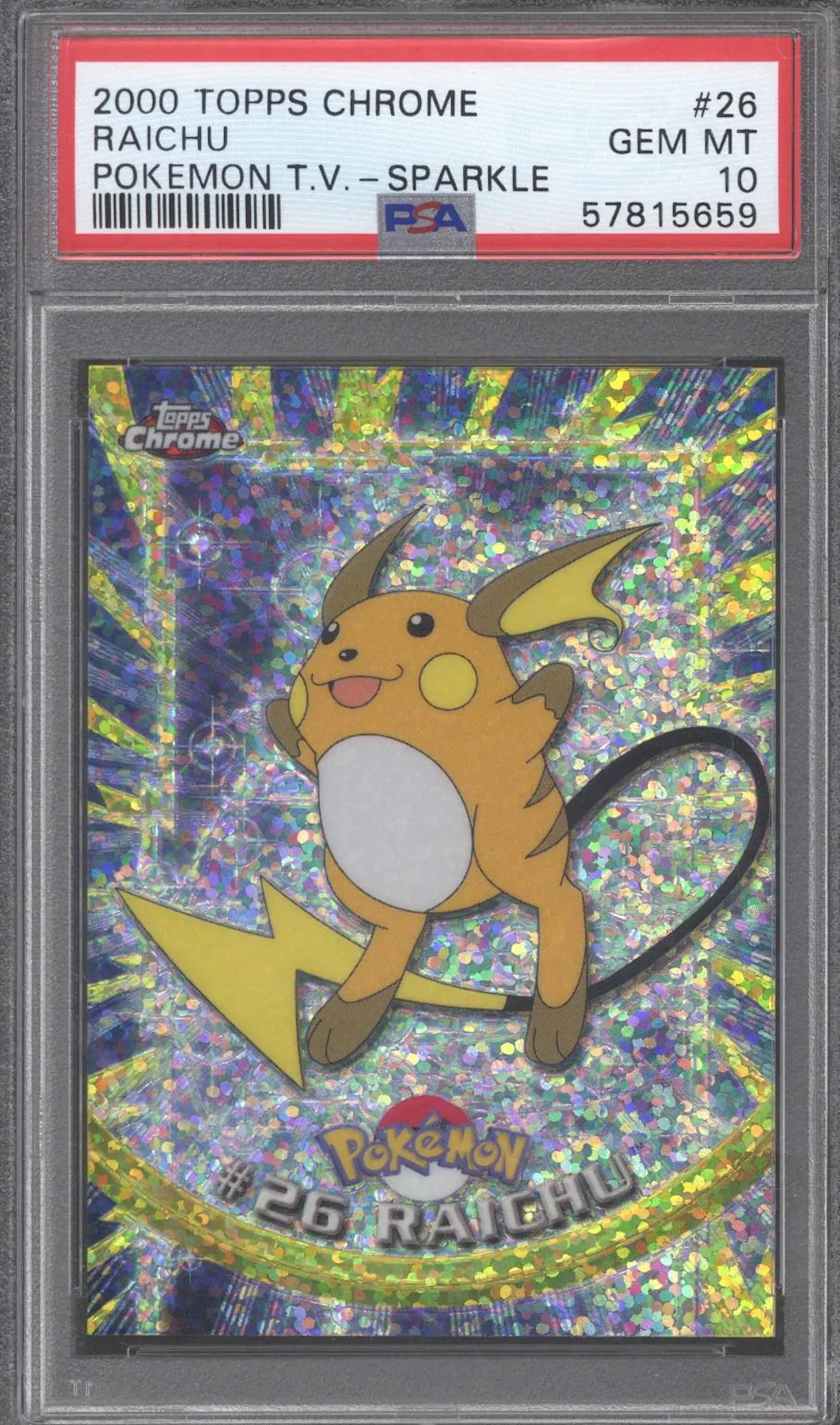 Topps Chrome Pokemon Raichu 26 Sparkle Chrome PSA 10 Topps 2000 Topps Chrome Pokemon Raichu 26 Sparkle Chrome PSA 10 Topps 2000