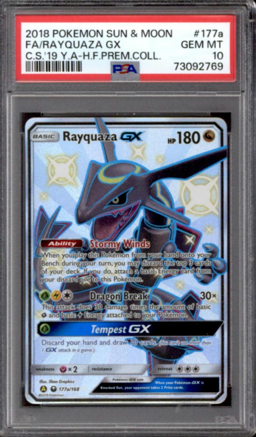 Pokemon Celestial Storm Promo Rayquaza Gx 177a 168 Psa 10 Gem Mint Da